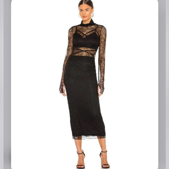 AFRM | Dresses | Afrm Lizzo Long Sleeve Lace Midi Maxi Dress | Poshmark